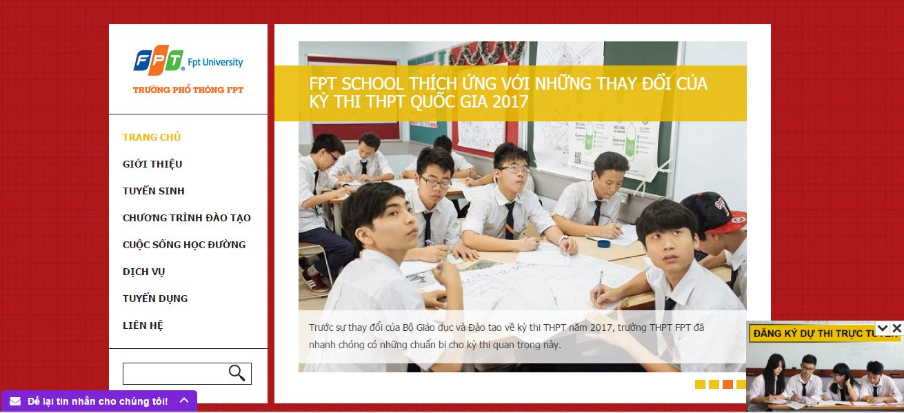 KHÁM PHÁ GIAO DIỆN MỚI CỦA WEBSITE THPT FPT | Trường THPT FPT Hà Nội