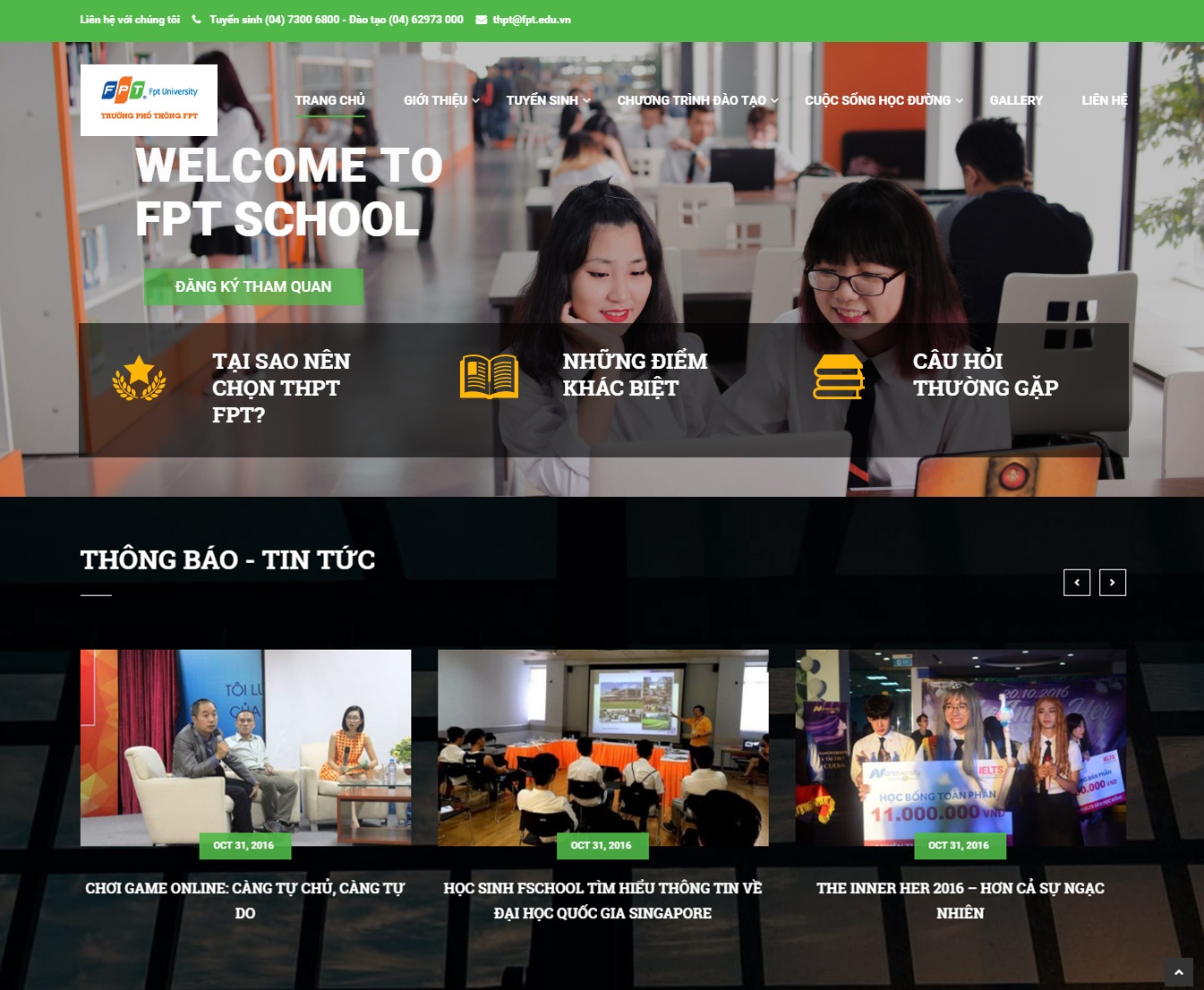 KHÁM PHÁ GIAO DIỆN MỚI CỦA WEBSITE THPT FPT | Trường THPT FPT Hà Nội